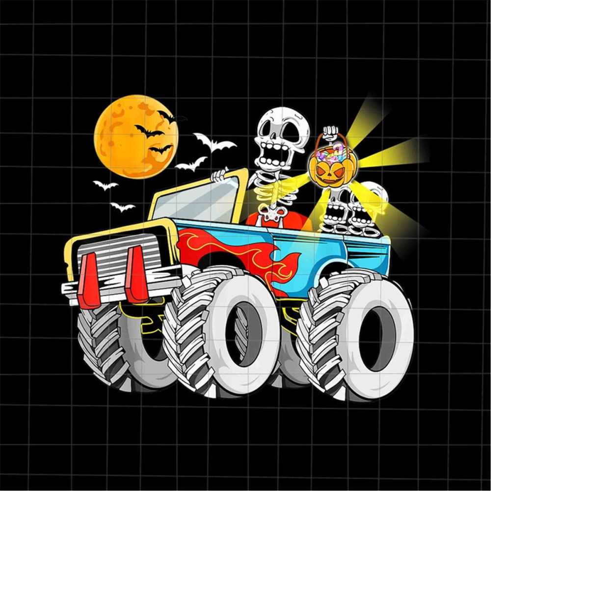 Halloween Skeleton Monster Truck Png, Skeleton Truck Hallowe | Inspire ...