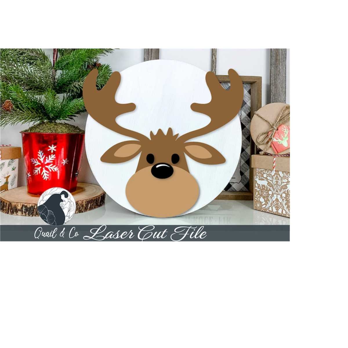 Reindeer Laser Cut File, Christmas SVG, Laser Ready, Glowfor | Inspire ...