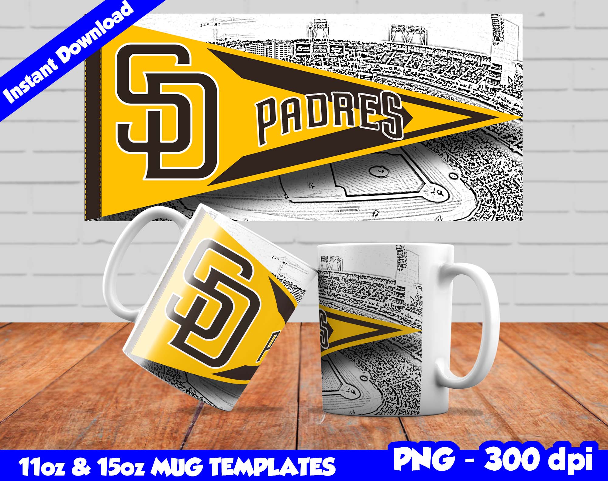 Padres Mug Design Png, Sublimate Mug Template, Padres Svg | Inspire Uplift