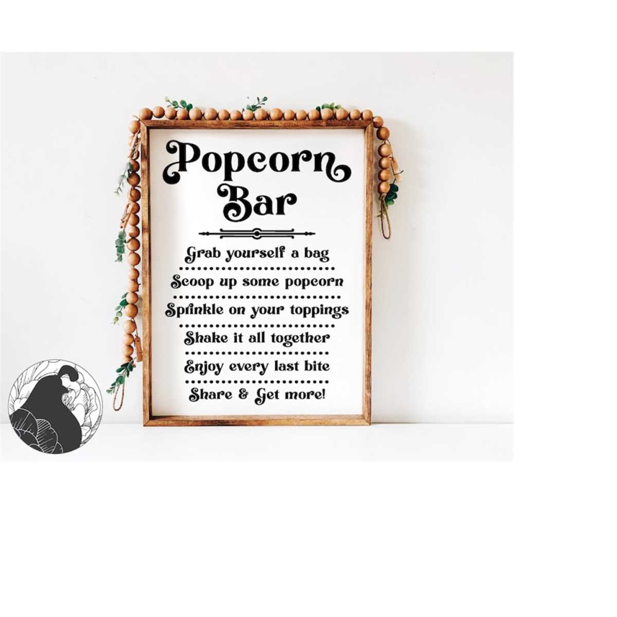 Popcorn Bar svg, Popcorn Machine svg, Popcorn Sign svg, , Cr | Inspire ...