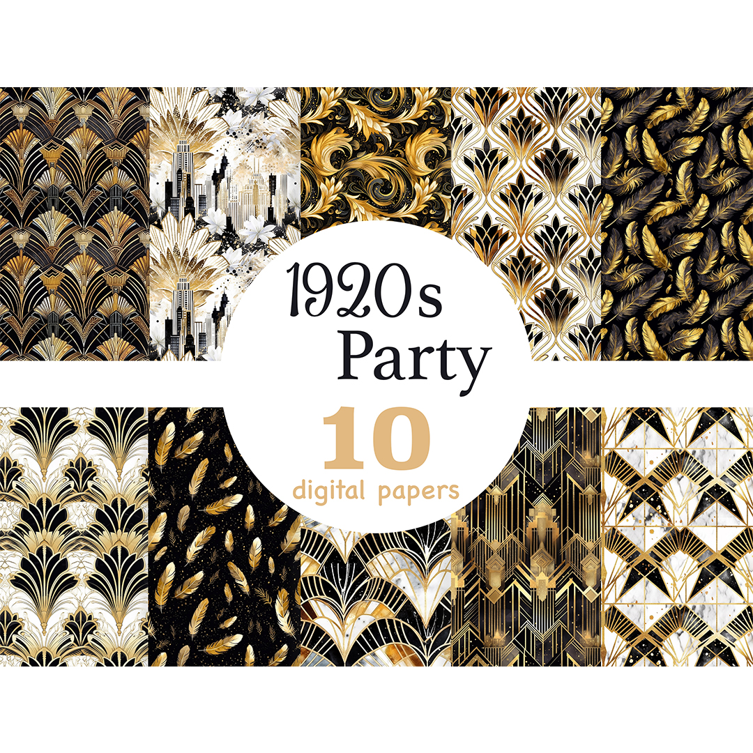 1920s Party Papers | Black and Gold Foil - Inspire Uplift