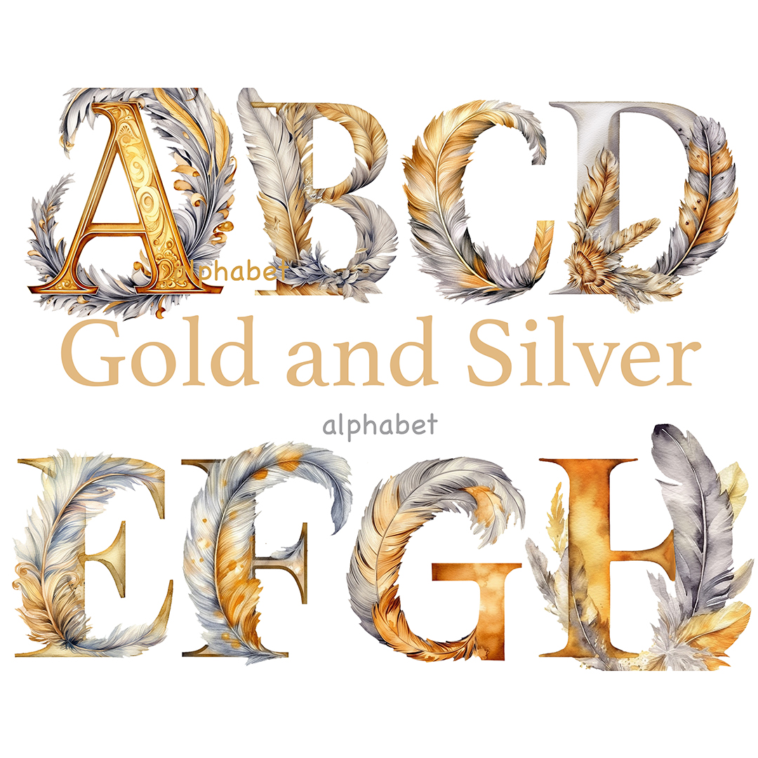 Gold and Silver Alphabet Clipart | Celebration Letters - Inspire Uplift