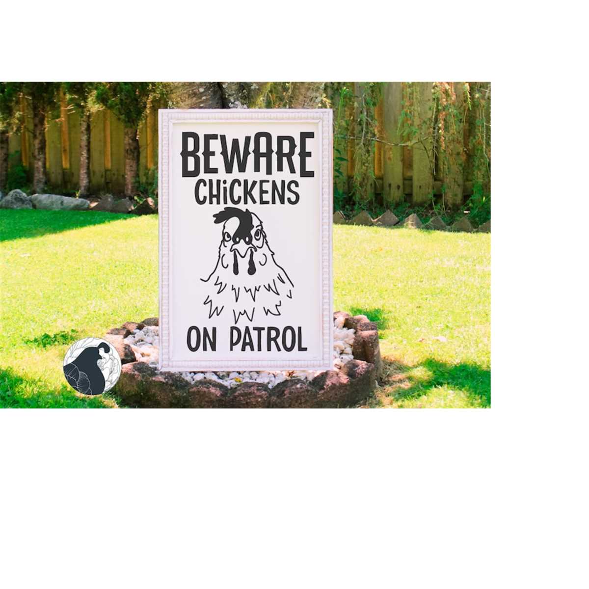 Beware Chickens On Patrol SVG, Vertical Coop Sign SVG, Funny | Inspire ...
