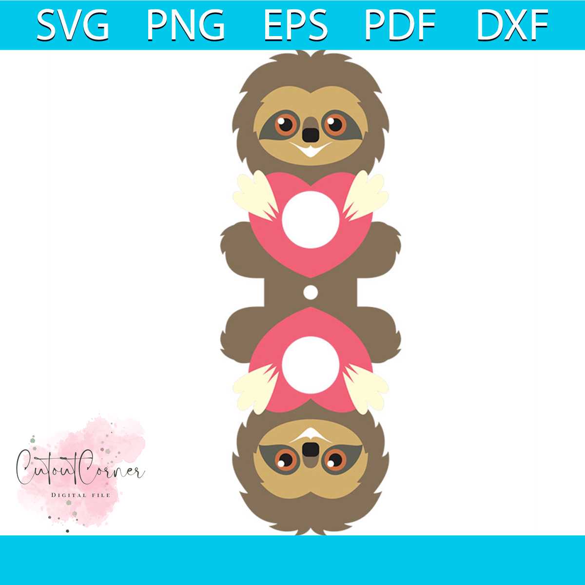 Sloth Lollipop Holder Valentines Svg, Valentine Svg, Sloth S | Inspire ...