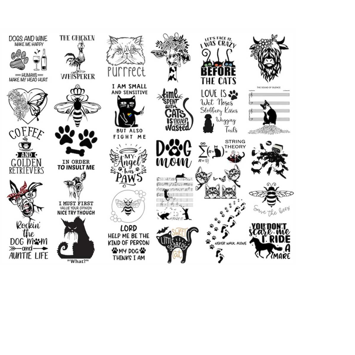 Funny Pet Svg Bundle, Animals Svg, Dog Saying Svg, Cat Svg B | Inspire ...