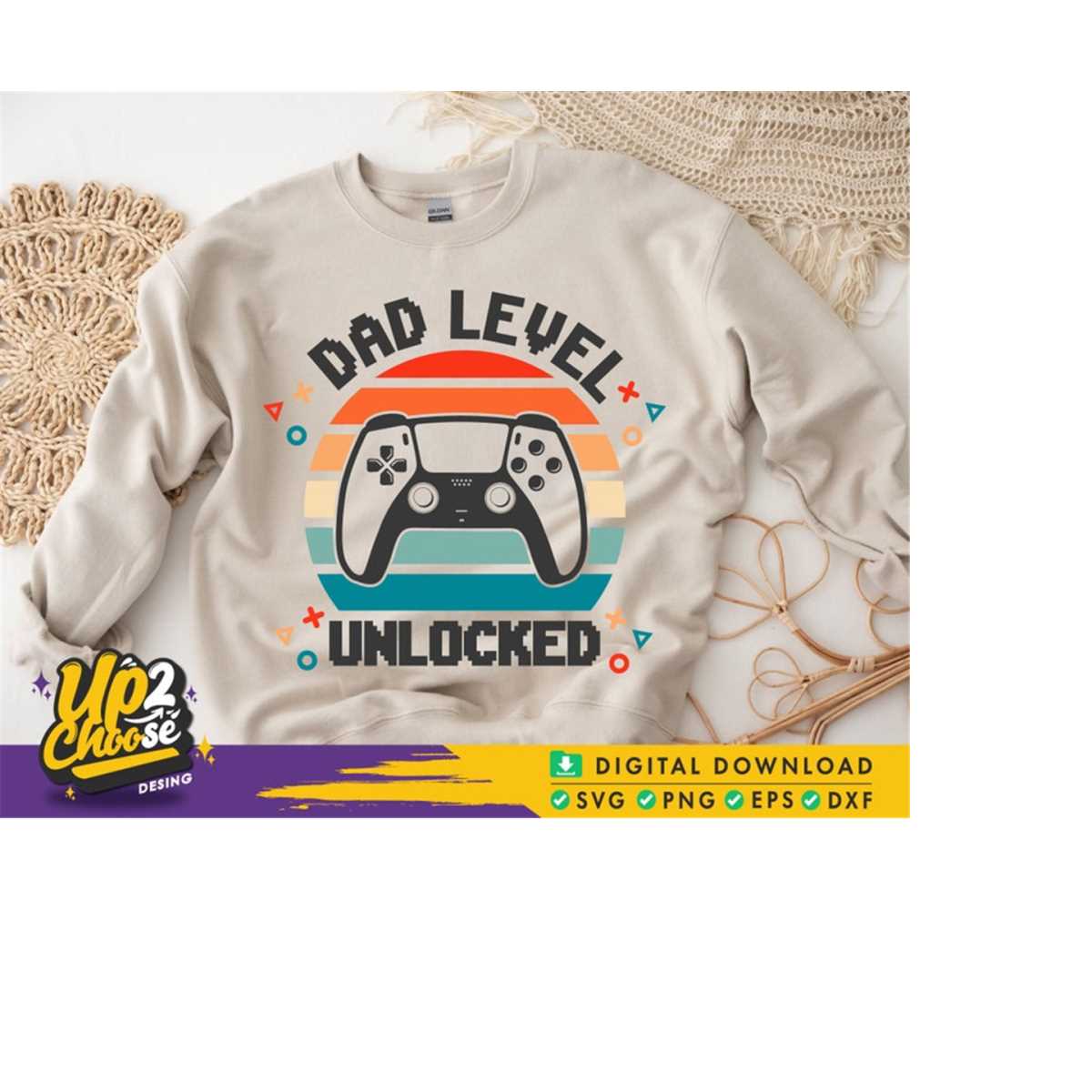 Dad Level Unlocked svg, Game controller svg, First Time Dad - Inspire ...