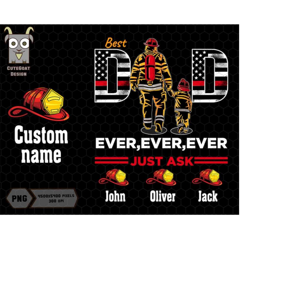 Personalized Firefighter Dad Png, Firefighter Png, Custom Da | Inspire ...