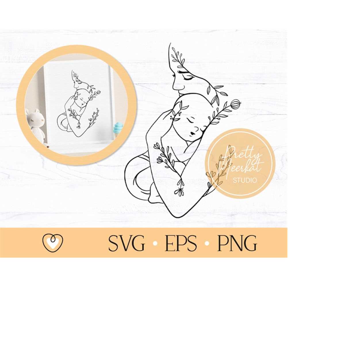 Mom and baby svg, Mom svg, Newborn svg, png files - Inspire Uplift