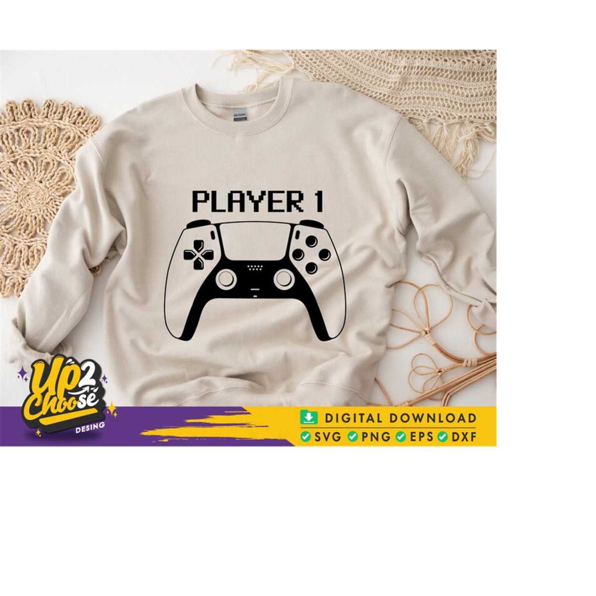 Player 1 svg, Player 2 Svg, Game controller Svg, Retro game | Inspire ...