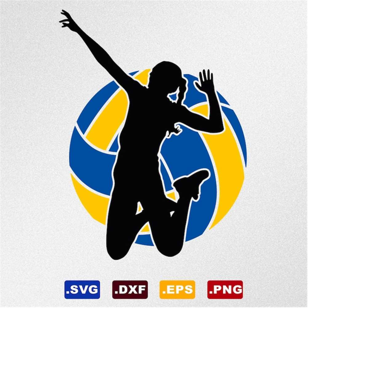 Volleyball Player Against Ball, Svg, Dxf, Eps Vector Files f - Inspire ...