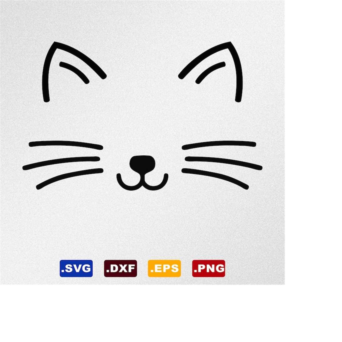 Cat Face, Svg, Dxf, Eps Vector Files for Silhouette, Cricut, | Inspire ...
