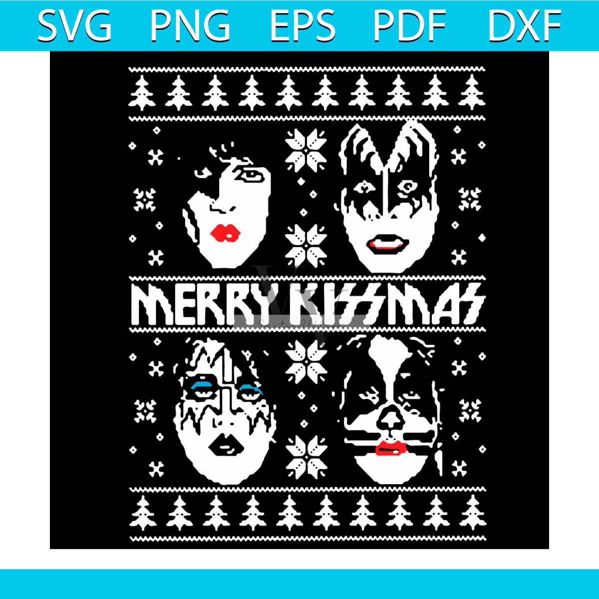 Merry Kissmas SVG, Kiss Band Music SVG, Kiss Christmas SVG, | Inspire ...
