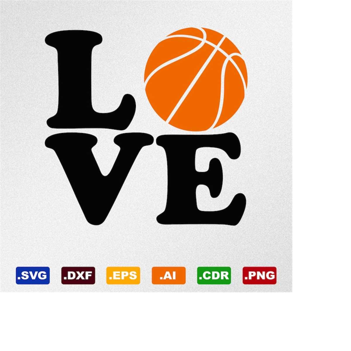 Love Basketball Svg, Dxf, Eps, Ai, Cdr Vector Files for Silh | Inspire ...