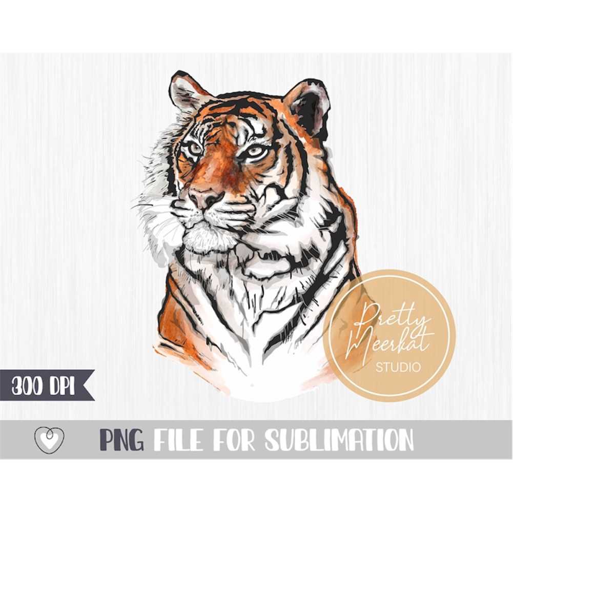 Tiger 2 PNG Sublimation, Tiger face png, Tiger head png file | Inspire ...