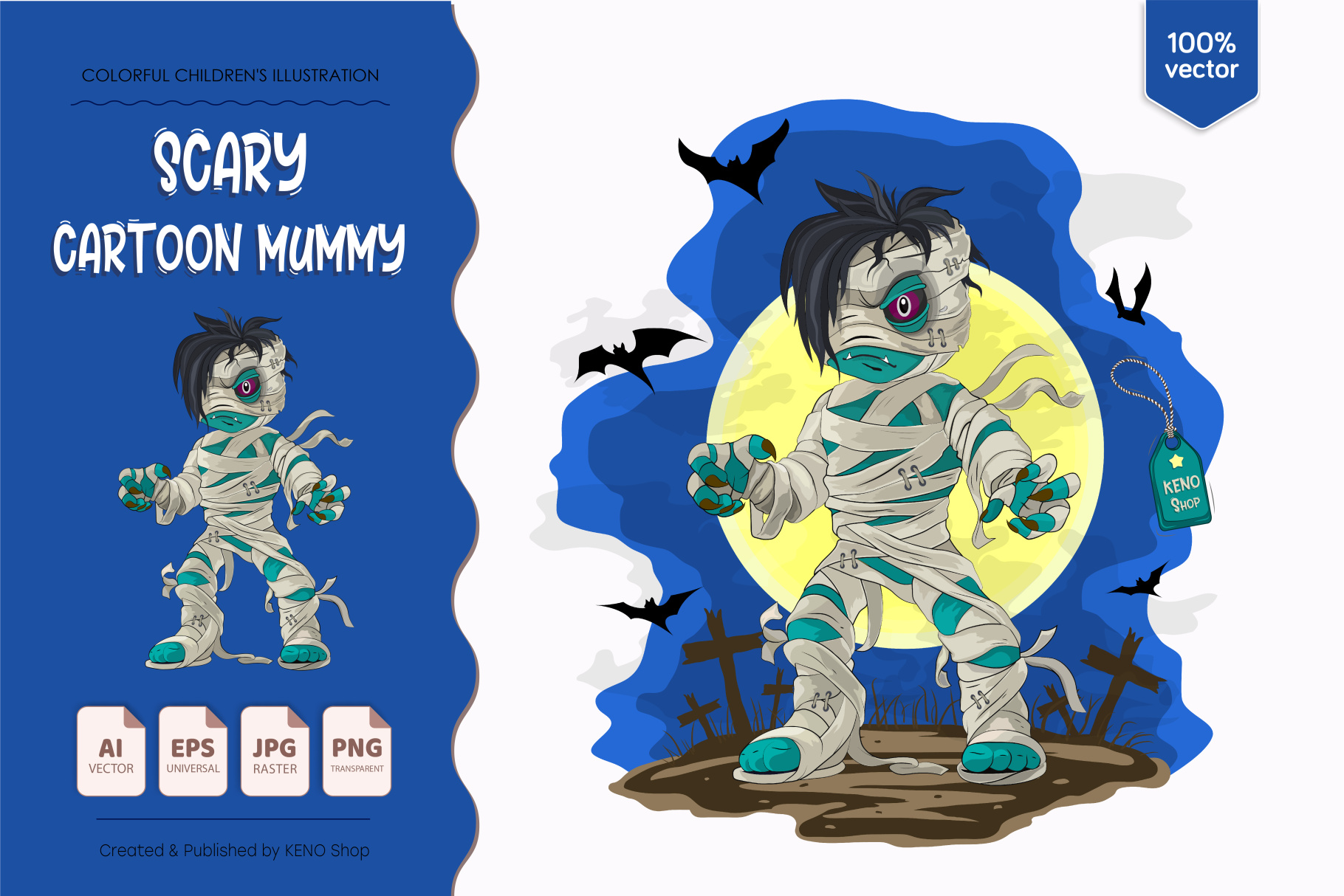 Scary cartoon mummy. Halloween art. | Inspire Uplift