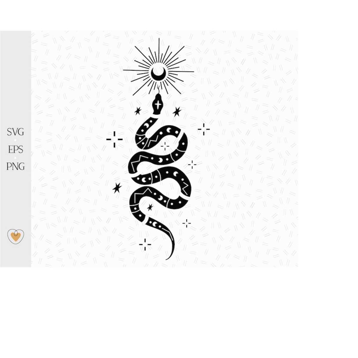 Celestial snake svg, Boho svg, Witchy viper png, Svg files f | Inspire ...