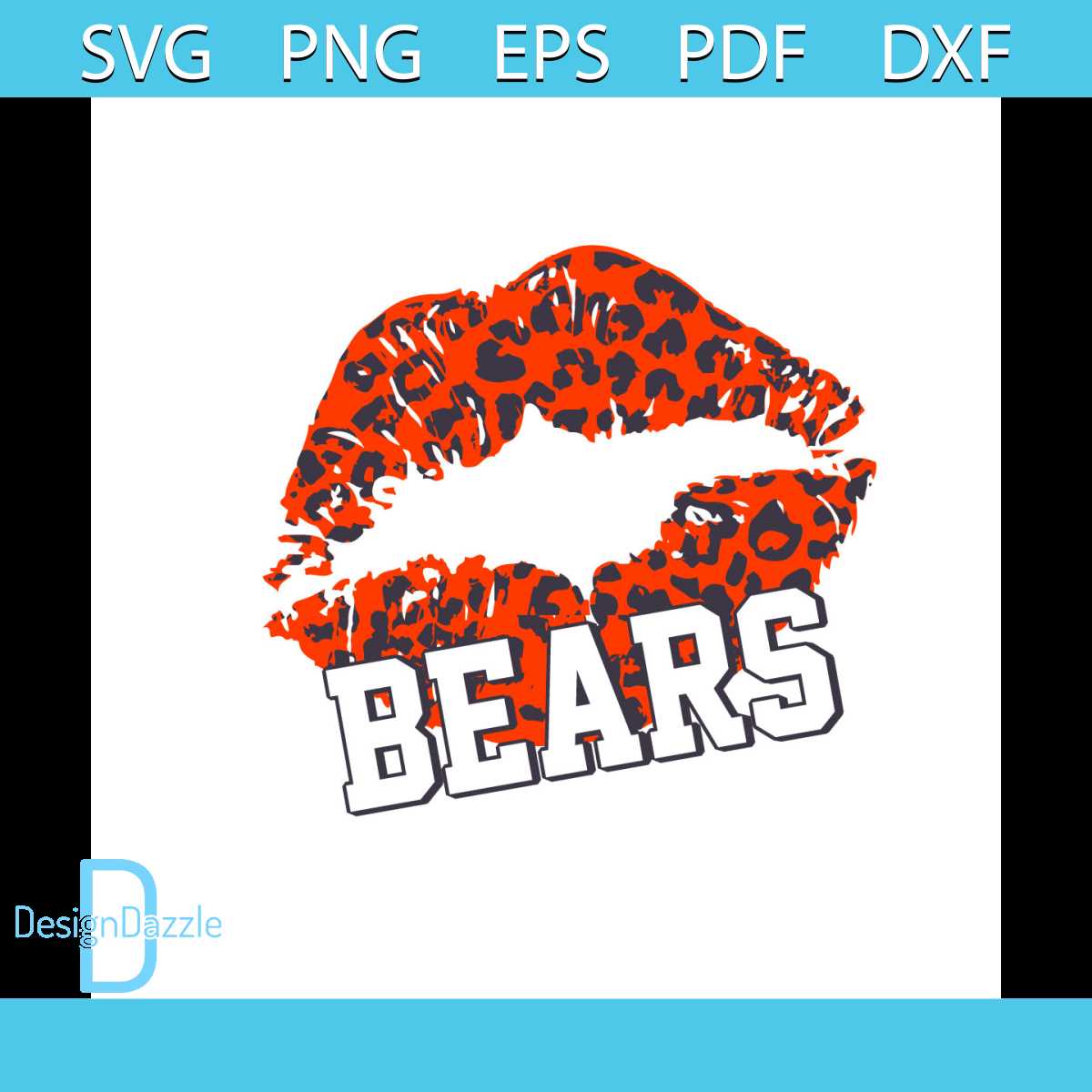 Leopard Pattern Lips Chicago Bears Svg, Sport Svg, Chicago B | Inspire ...