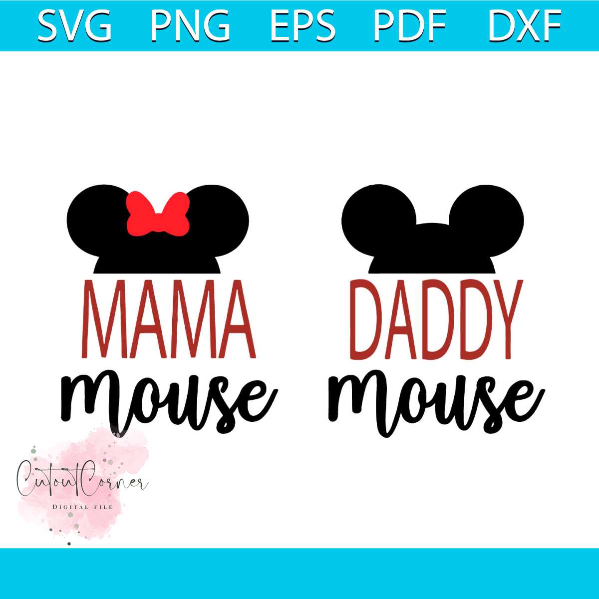 Mama Mouse Svg, Daddy Mouse Svg, Disney Family Svg, Mickey F | Inspire ...