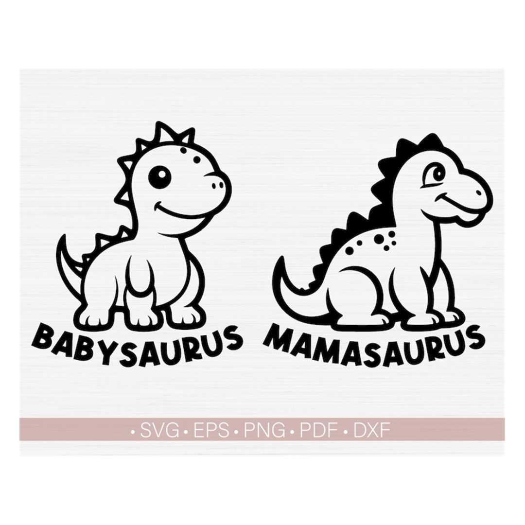 Babysaurus Svg, MamaSaurus Svg Png, Cute Dinosaur Svg T-Rex | Inspire ...
