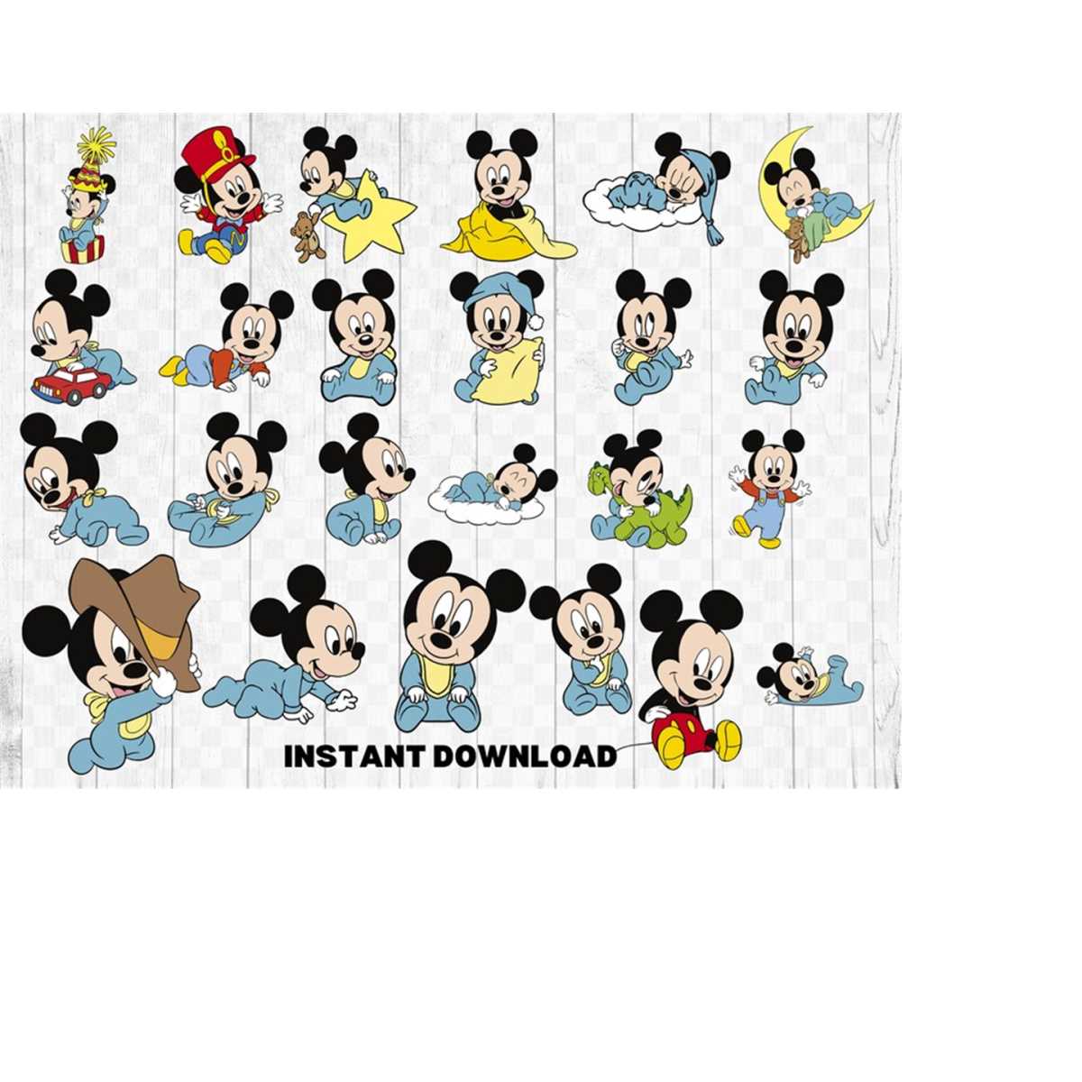 Mickey Mouse Baby 24 Bundle SVG, Baby SVG, 24 Cut File - Dig | Inspire ...