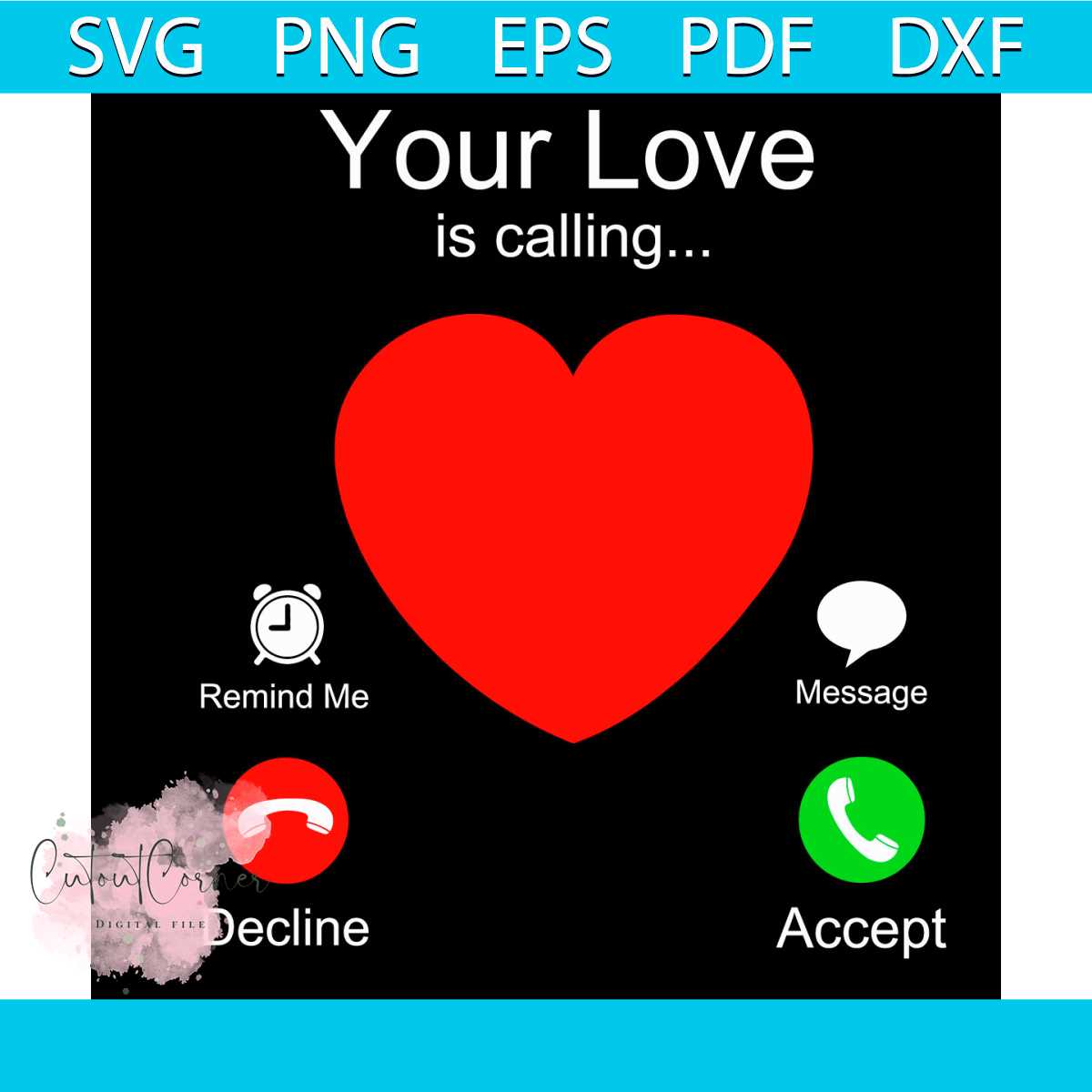 Valentines Day Your Love Is Calling Heart Svg, Valentine Svg | Inspire ...