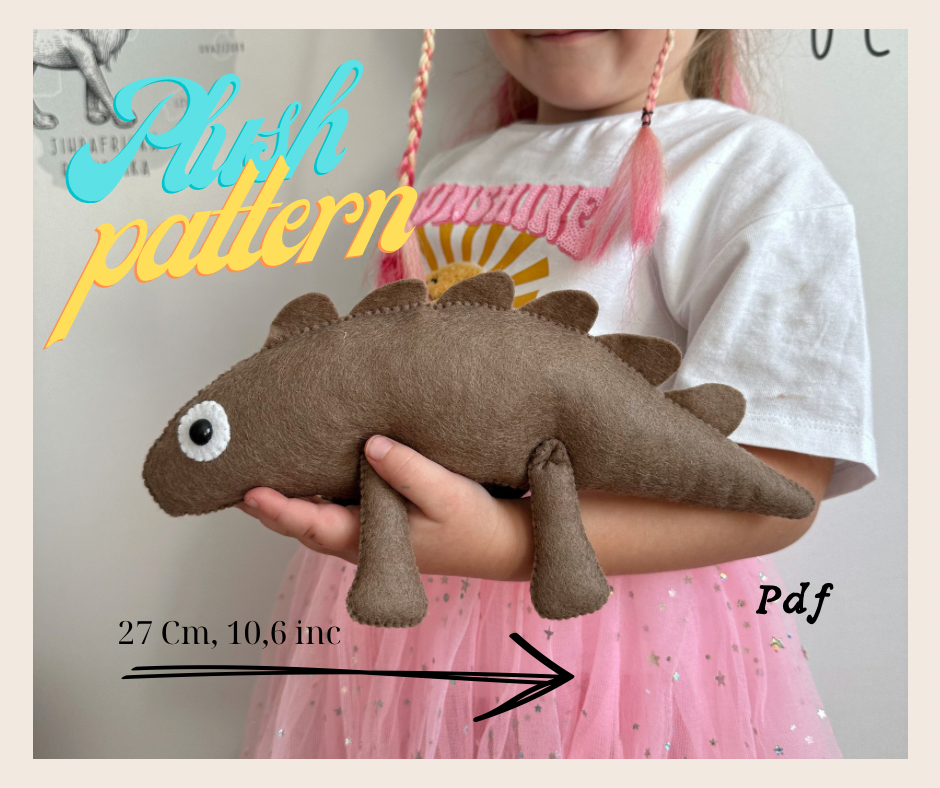 Lizard plush sewing pattern felt animal ornament kawaii plus | Inspire ...