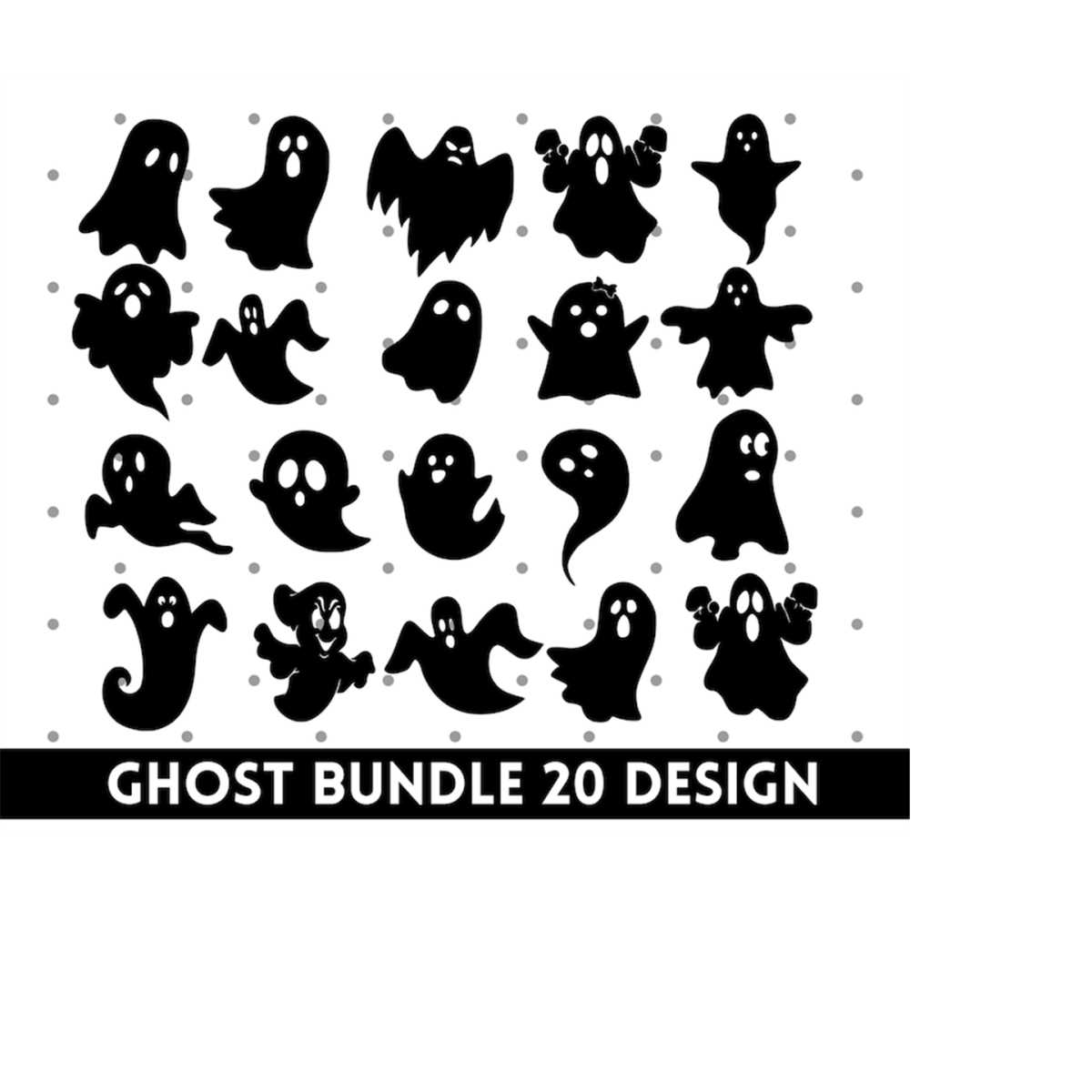 Ghost SVG Bundle, Halloween Ghost Svg, Boo Ghost Svg, Cute G | Inspire ...