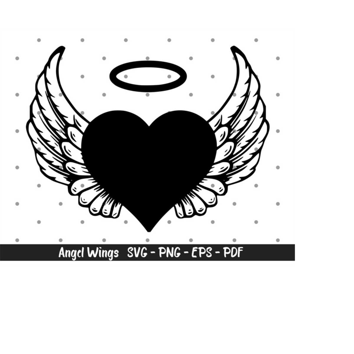 Angel Wings SVG, Wings Svg, Valentine day Svg, Halo svg, Ang | Inspire ...