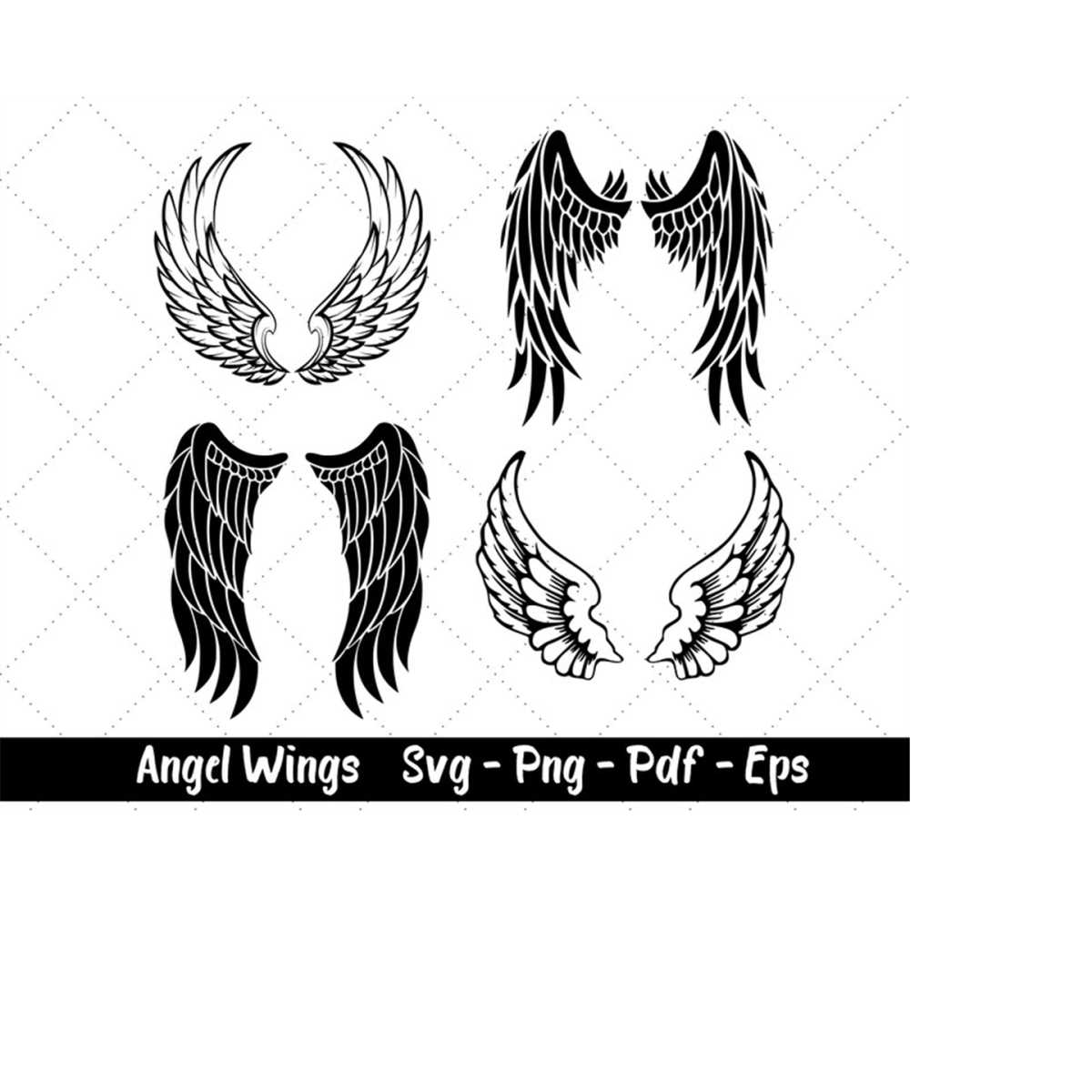 Angel Wings Bundle SVG, Wings Png, Angel Svg, Wings shape, A | Inspire ...