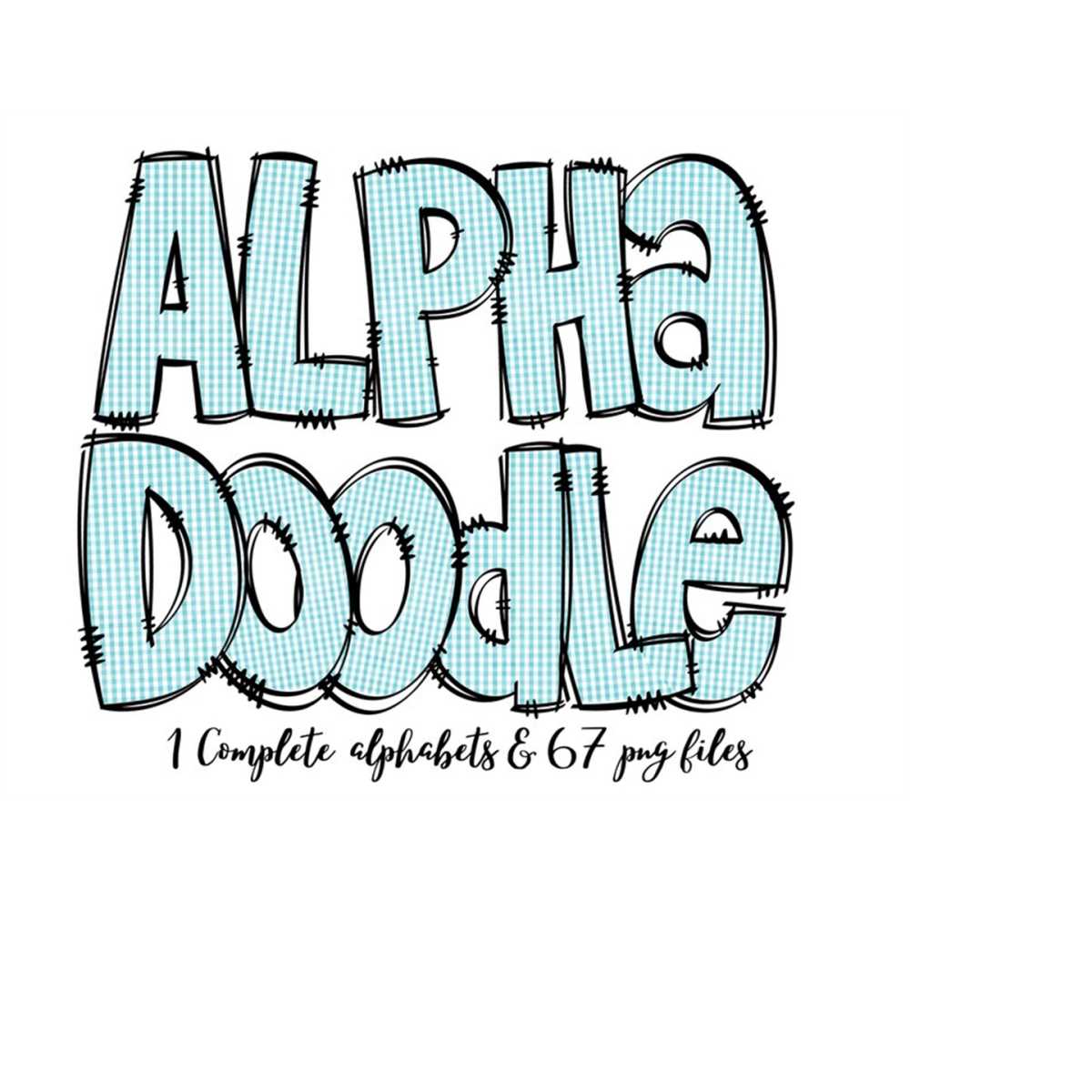 Blue Checkered Spring Floral Alphabet Letters PNG Bundle, Su | Inspire ...