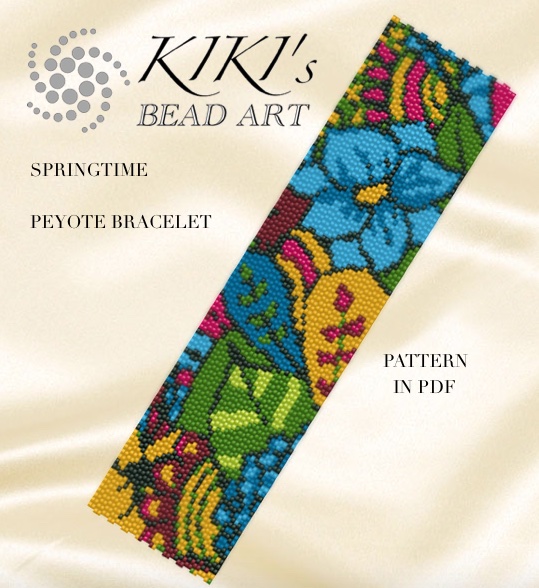 Peyote bracelet pattern Springtime colorful Peyote pattern d | Inspire ...