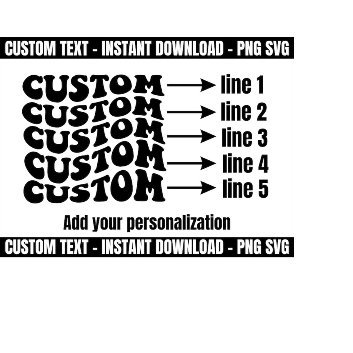 Your Custom Text Here Wavy Text Svg, Custom wavy letters svg | Inspire ...