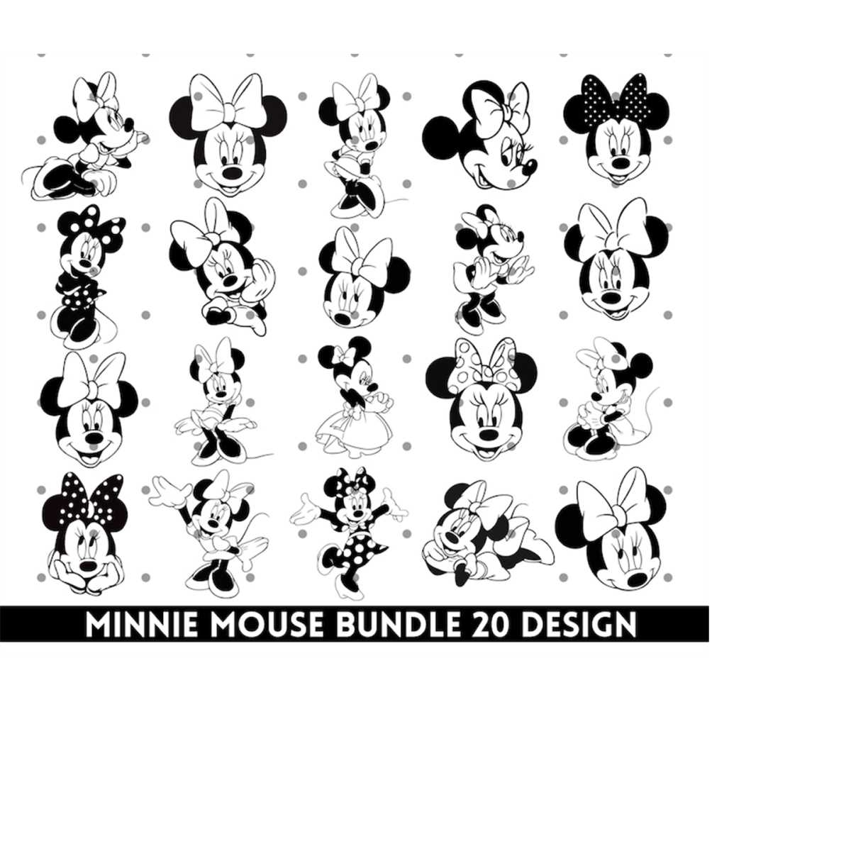 Minnie Mouse SVG, Minnie Mouse Outline, Minni Mouse Birthday | Inspire ...