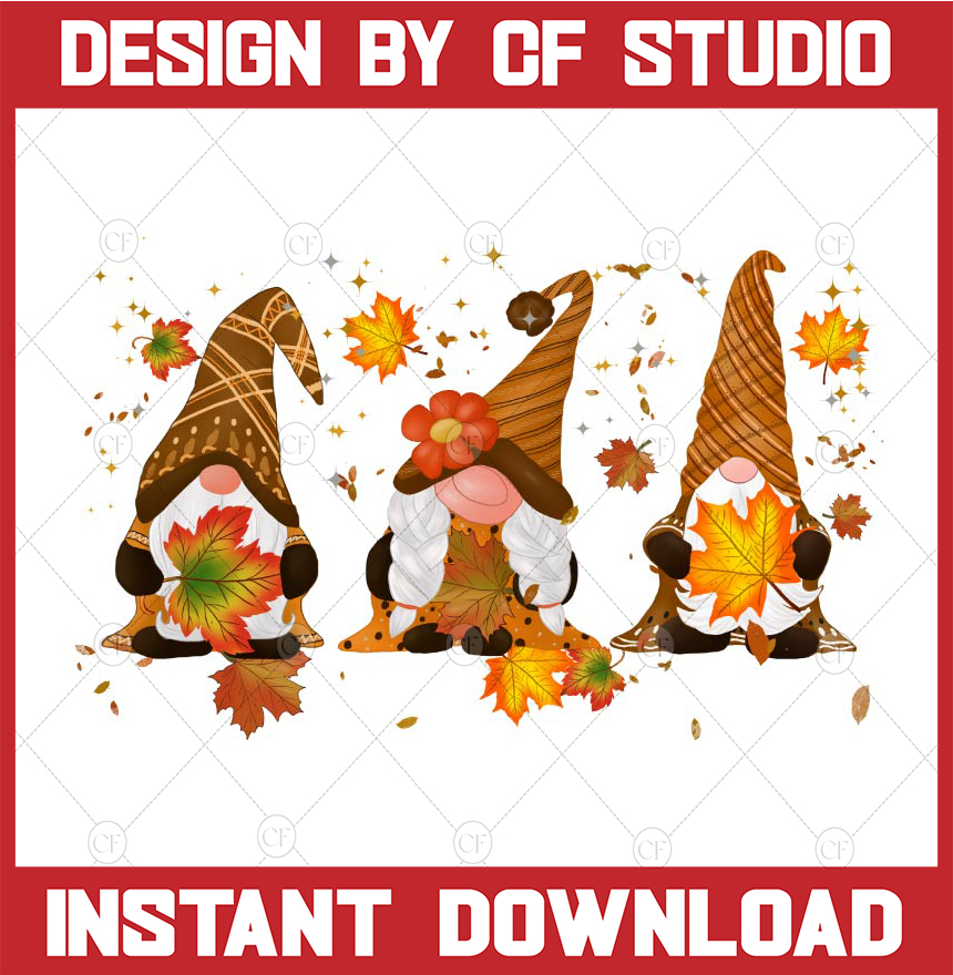 Thanksgiving Gnomes PNG, Fall Leaves, Fall Gnomes clipart, N | Inspire ...