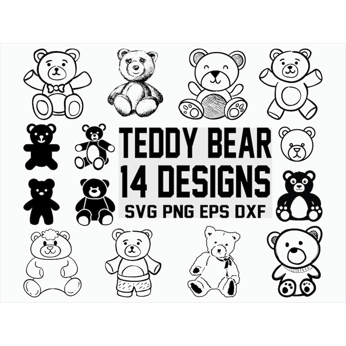 Teddy Bear SVG/ Bear SVG/ Cute Bears SVG/ Clipart/ Cut Files - Inspire ...