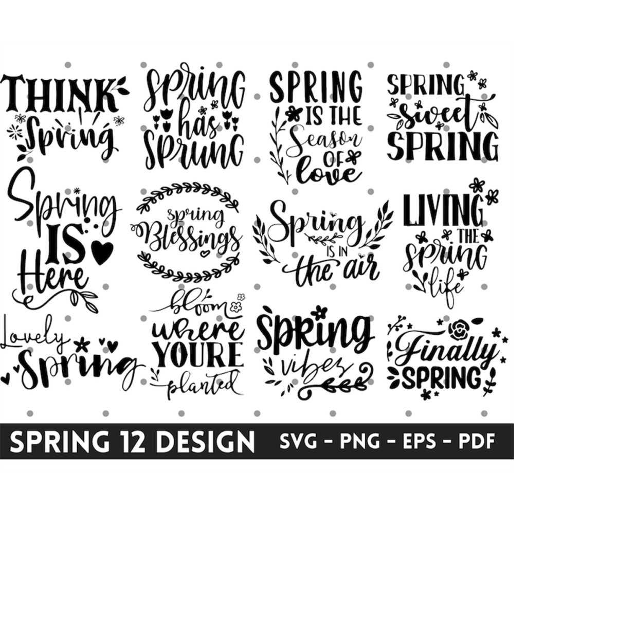 Spring SVG Bundle, Easter Svg, Welcome Spring Svg, Hello Spr | Inspire ...
