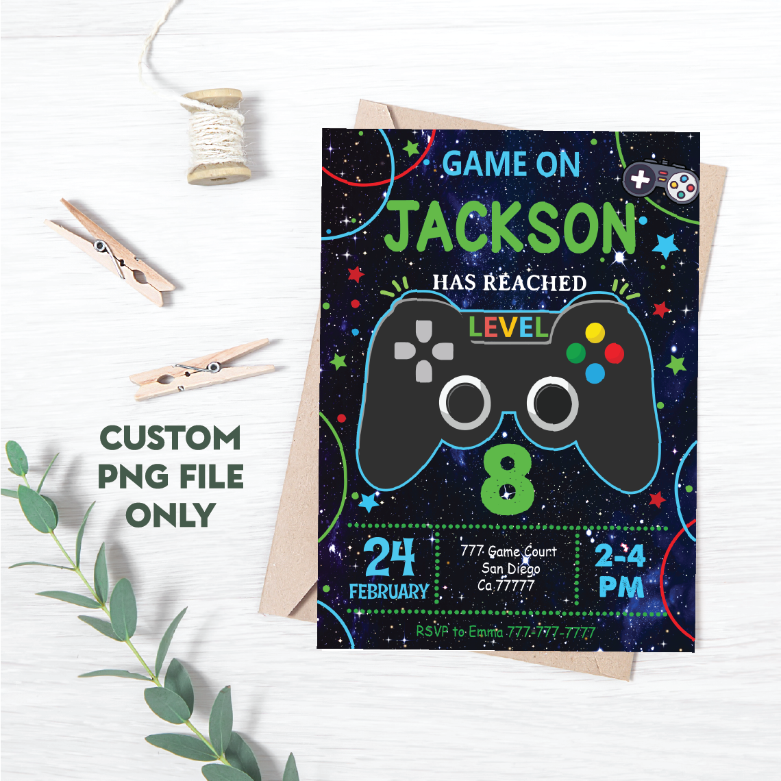 Personalized File Video Games Invitation PNG File Only, Vide - Inspire ...