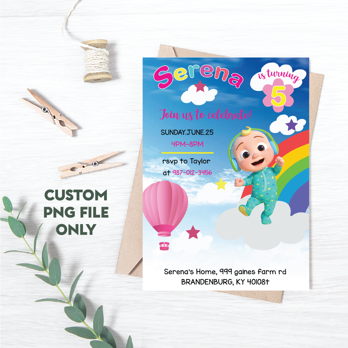 Personalized File Custom Birthday Cocomelon Invitation Png, - Inspire ...