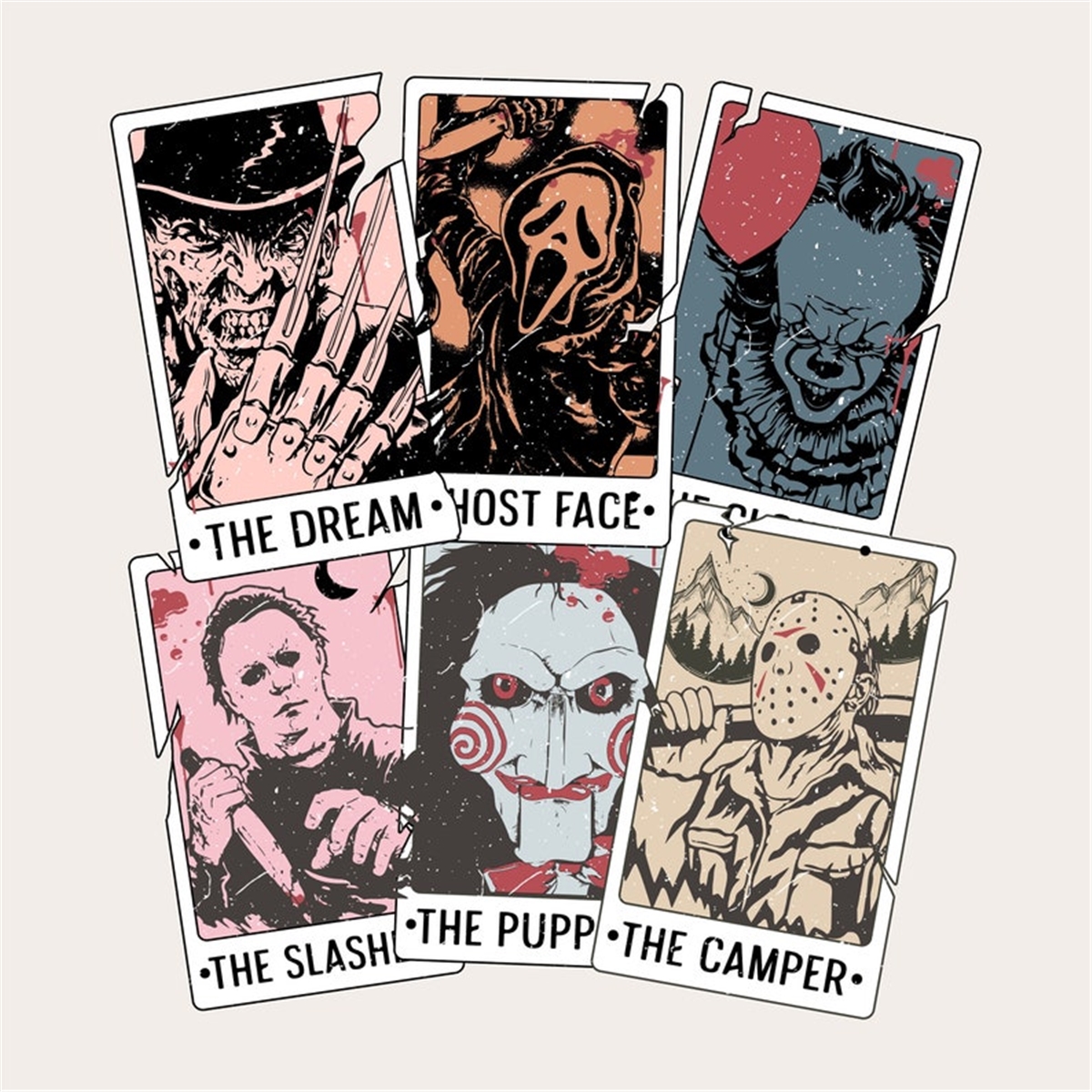 Horror Characters Tarot Card SVG, Horror svg, Horror friends - Inspire ...