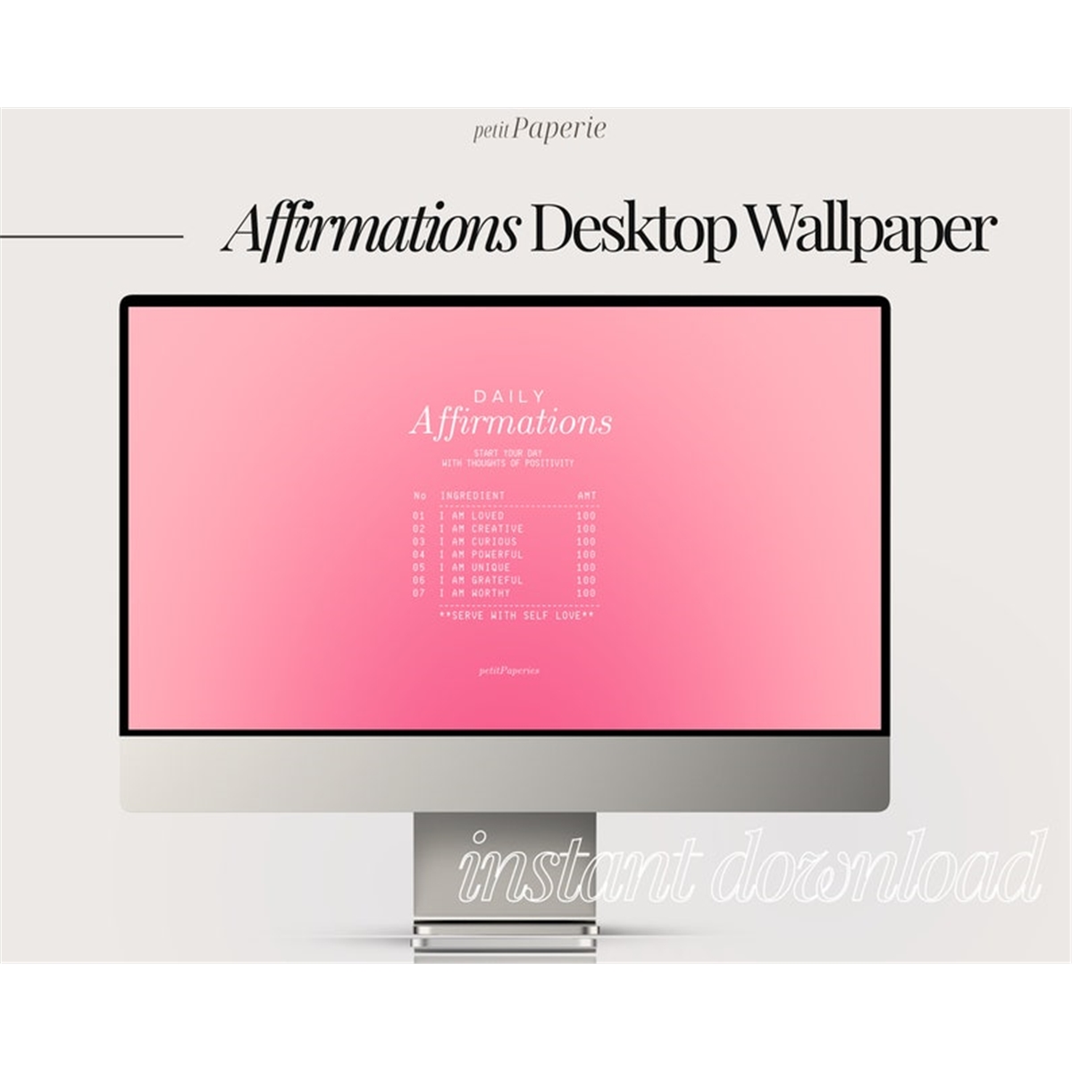Positive Gradient Aura Pink Affirmations Theme Desktop Wallp | Inspire ...