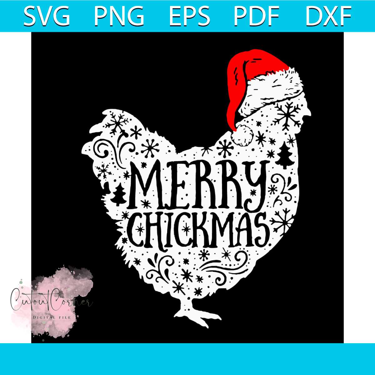 Merry Chickmas Svg, Christmas Svg, Chicken Svg, Hen Svg, San | Inspire ...