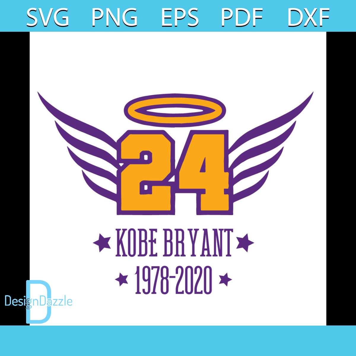 Kobe Bryant SVG, 24 Legend Rest In Peace, Memorial Angel Win | Inspire ...