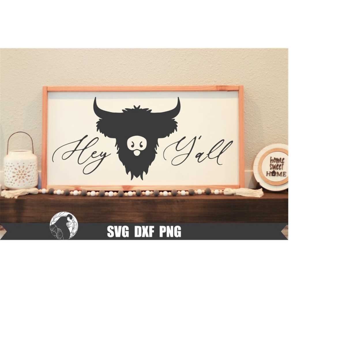Highland Cow svg, Cow Face svg, Hey Y'all svg, Modern Farmho | Inspire ...