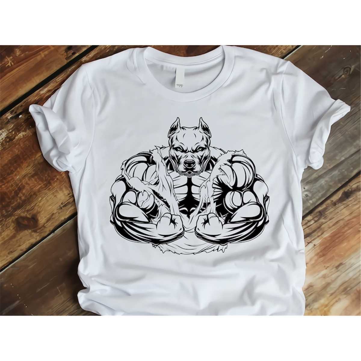 Pitbull Body Builder Svg Png , Muscle Man Svg , Gym Svg , Bi - Inspire ...