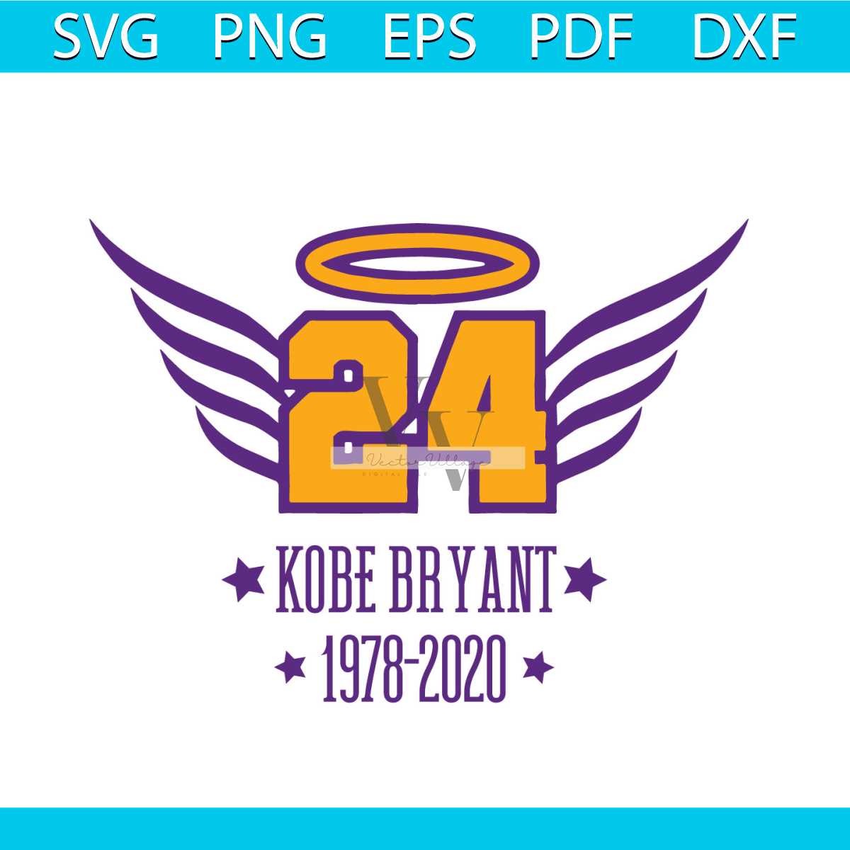 Kobe Bryant SVG, 24 Legend Rest In Peace, Memorial Angel Win - Inspire ...