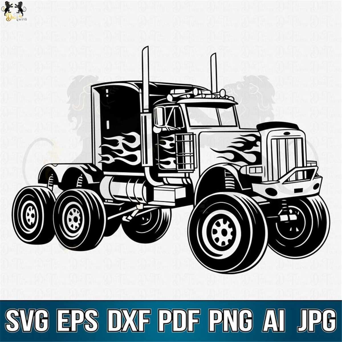 Semi Truck Svg, Semi Truck Clipart, Semi Truck Cricut, Semi - Inspire ...
