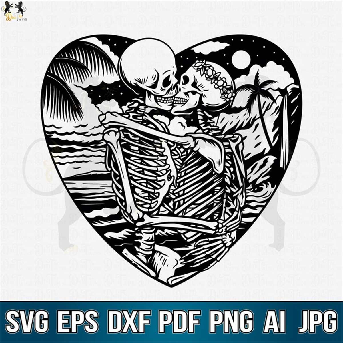 Skull Lovers Svg, Skull Svg, Dead Skeleton Love Svg, Gothic - Inspire ...