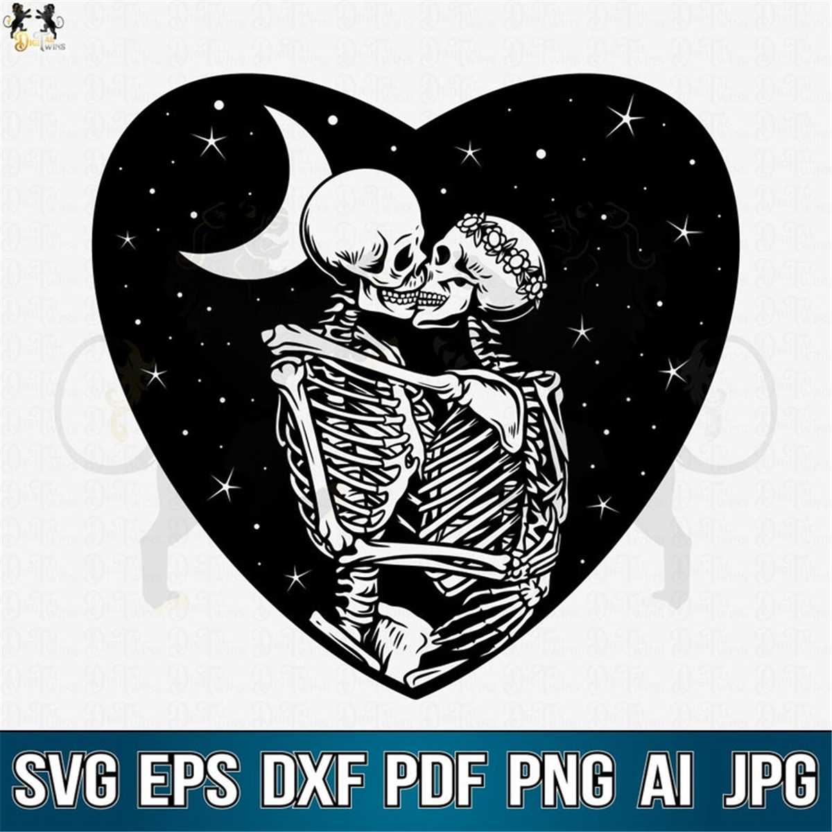 Skull Lovers Svg, Skull Svg, Dead Skeleton Love Svg, Gothic - Inspire ...