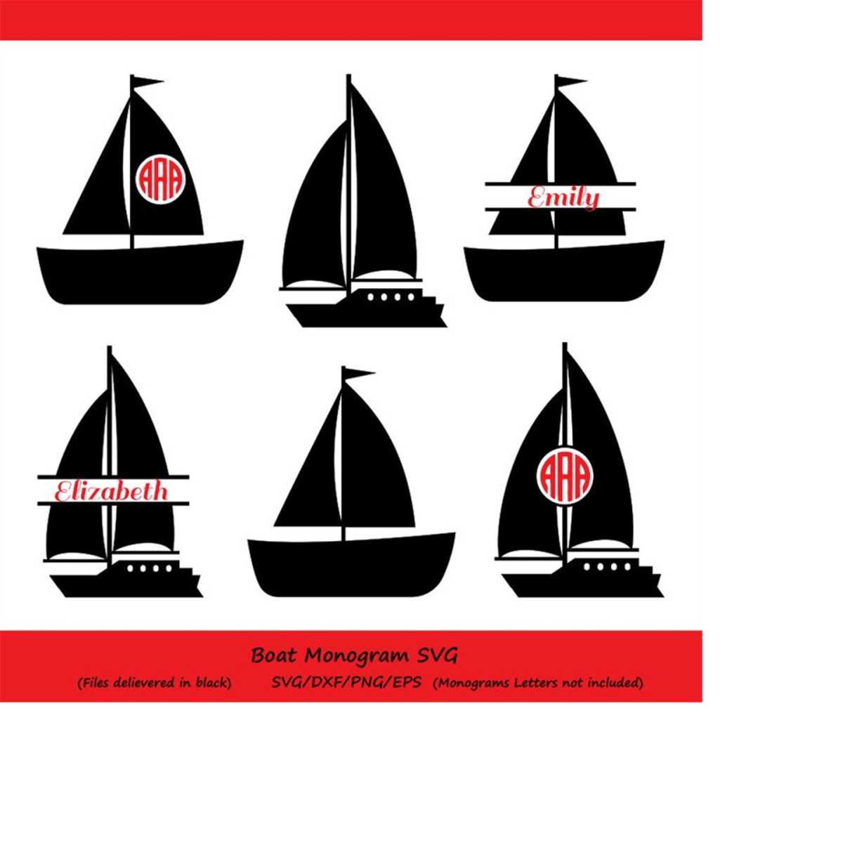 Boat SVG cut files, Sailboat monogram svg, sailboat svg, boa | Inspire ...