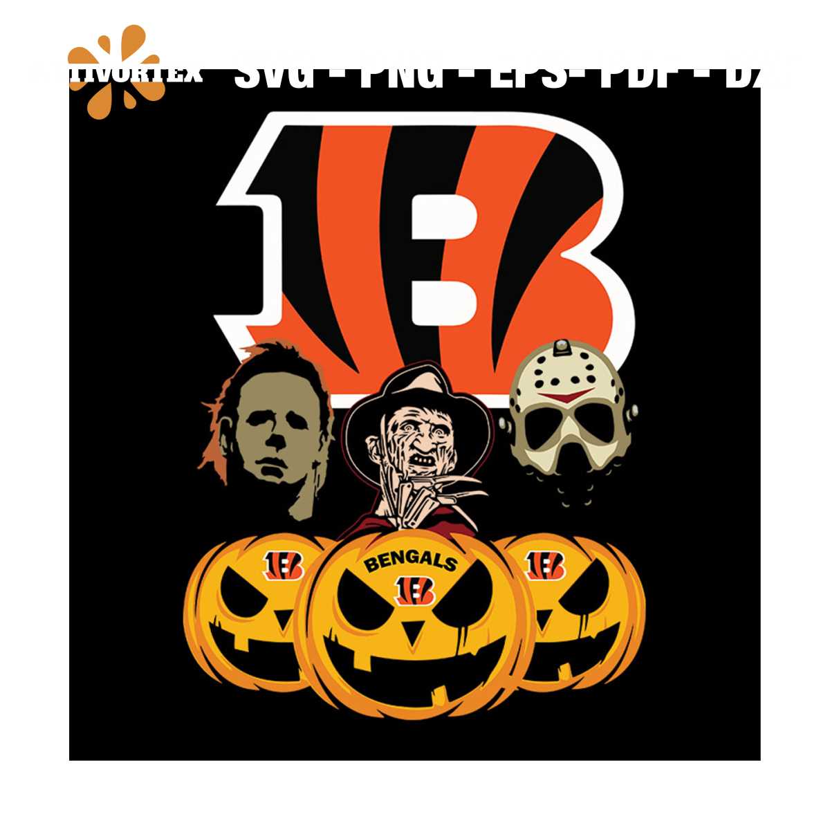 Cincinnati Bengals Halloween Horror Movie Pumpkin Svg, Jason | Inspire ...